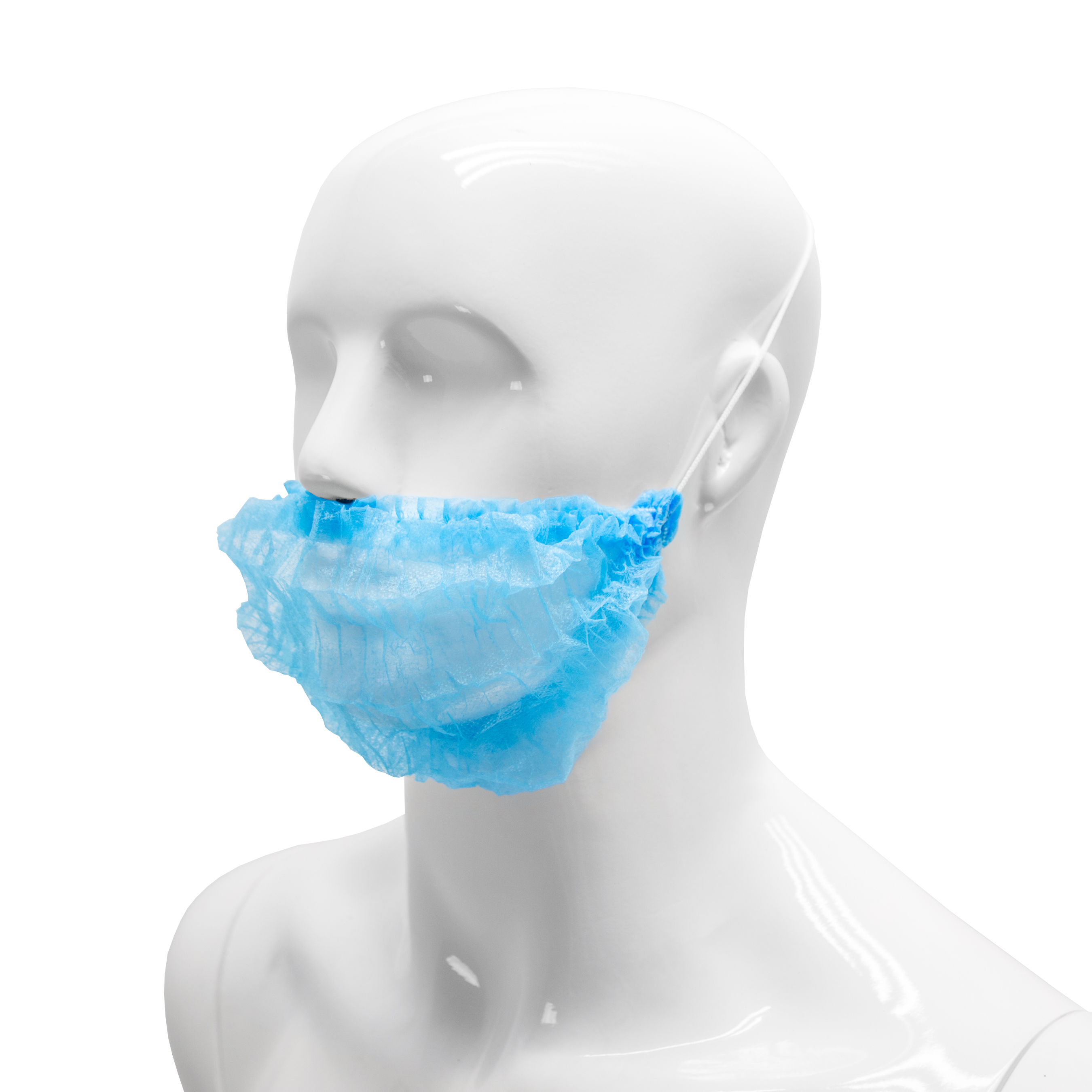 HYGOCLEAN® baardmasker PP 50cm met blauwe clip Doos 10 x 100st - Laboclean